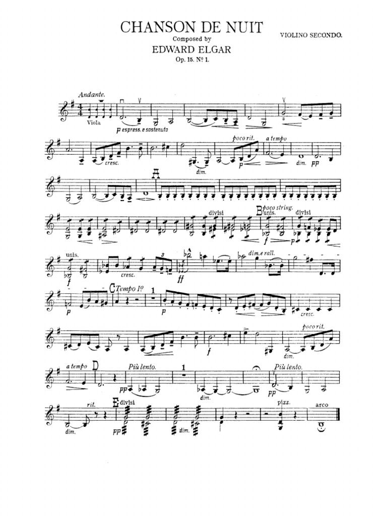 Elgar Chanson de Nuit Violin II | PDF