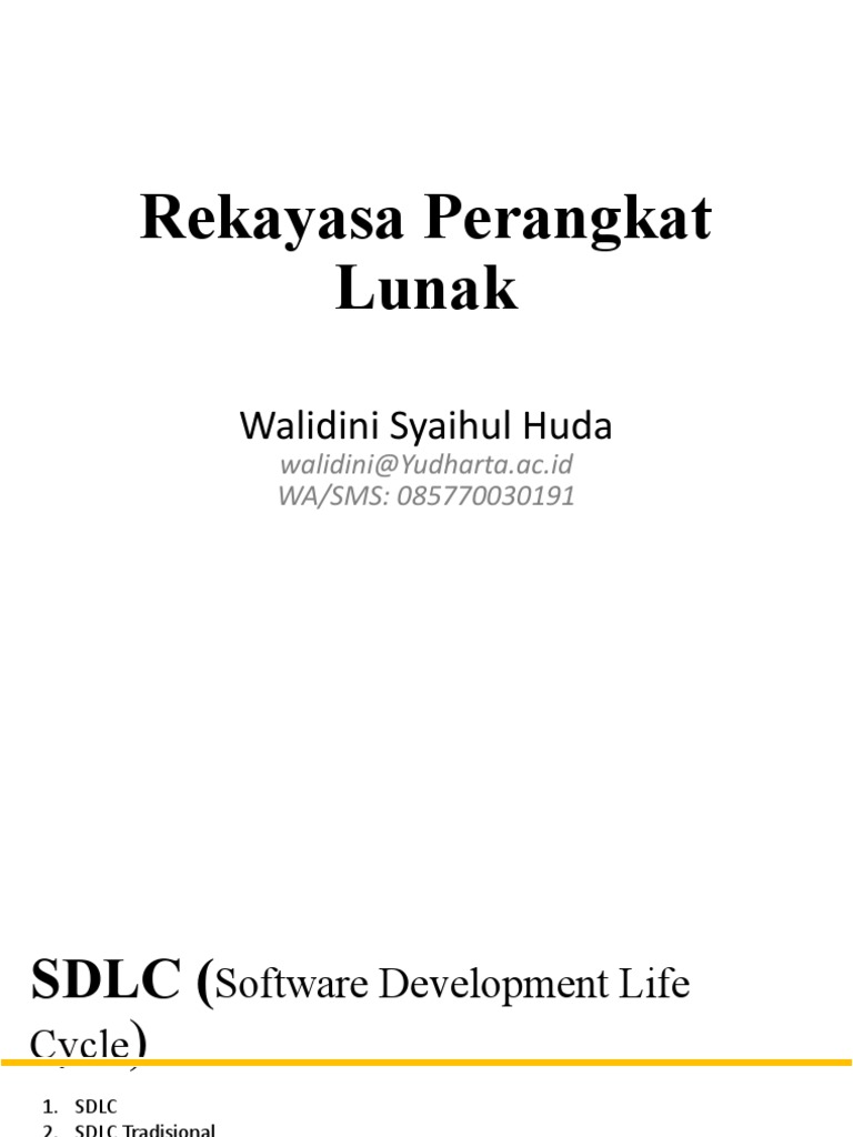 Panduan Lengkap SDLC Perangkat Lunak | PDF