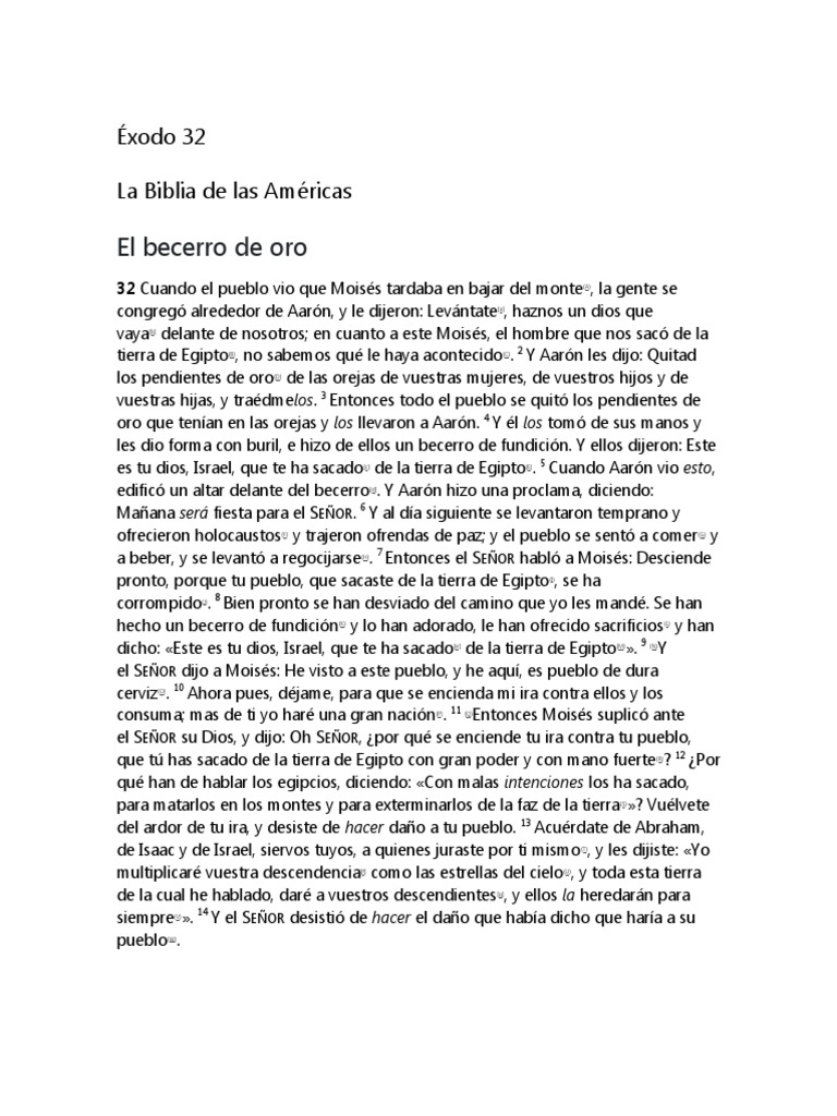El Becerro de Oro | PDF | Moisés | Creencia religiosa y doctrina