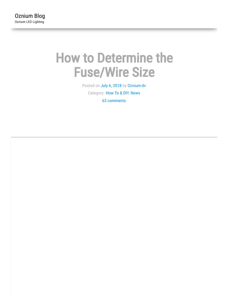 How To Determine The Fuse - Wire Size PDF | PDF | Fuse (Electrical ...