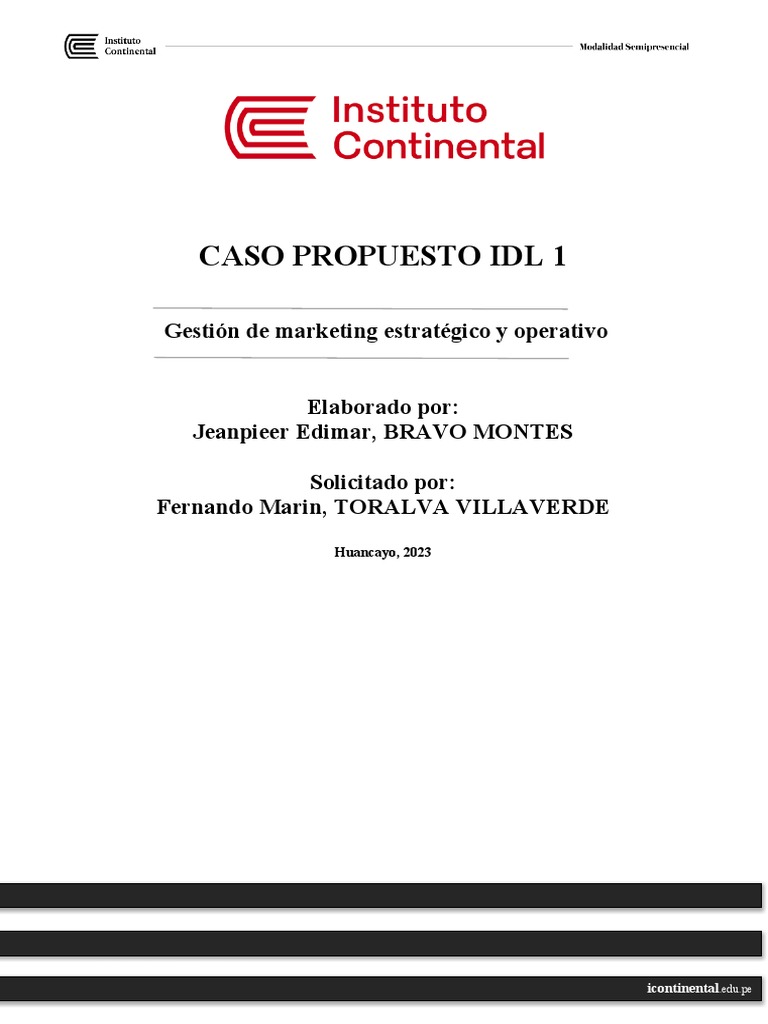 Idl1 Gestion de Marketing Estrategico y Operativo | PDF | Calidad (comercial) | Marketing