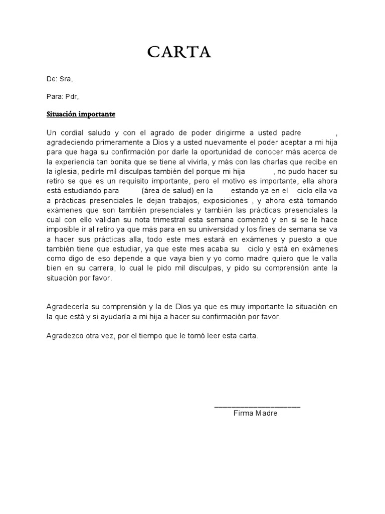 Carta de Confirmacion 1 | PDF