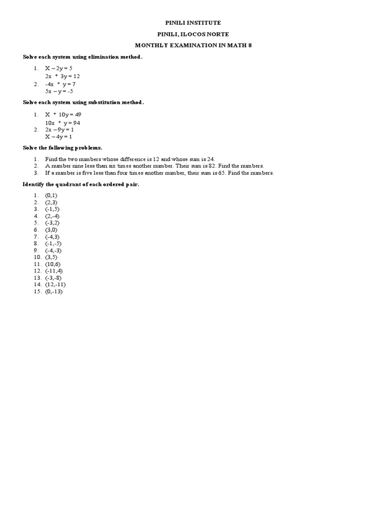 Math Grade 8 | PDF