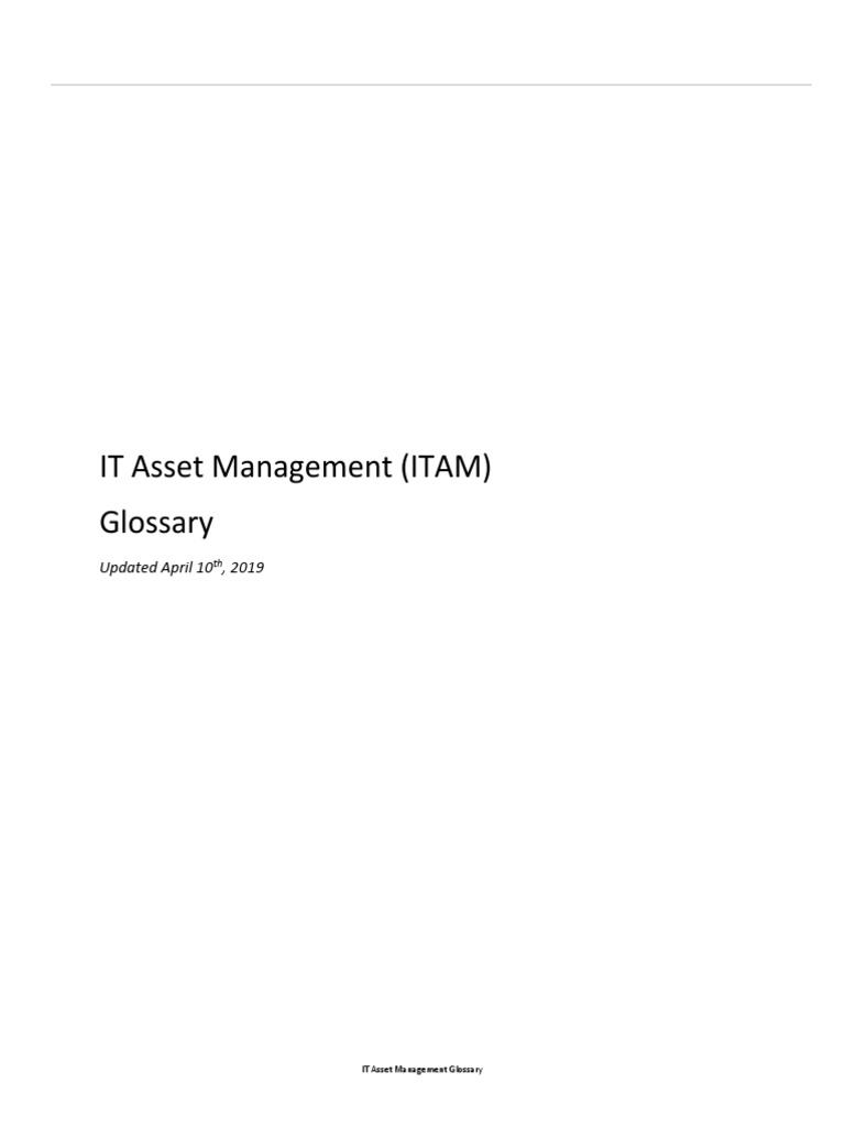 IT Asset Management (ITAM) Glossary | PDF | Request For Proposal ...