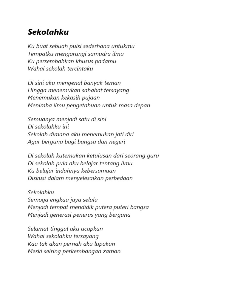 Sajak Perpisahan Guruku | PDF