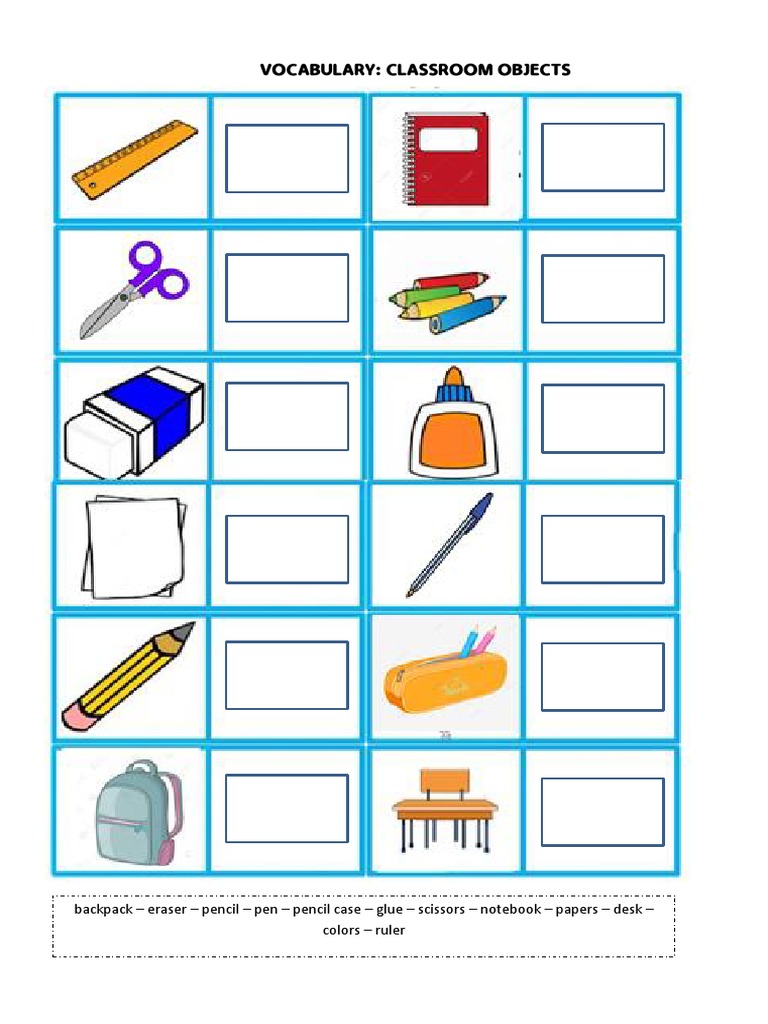 Classroom Objects 3F | PDF