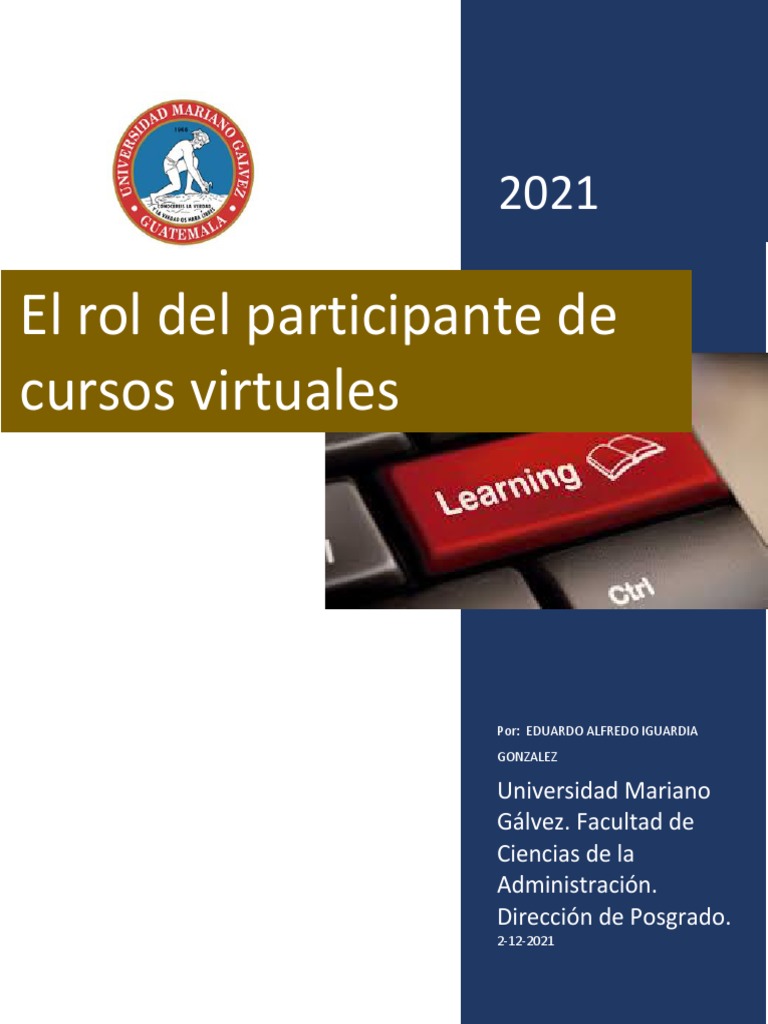 El Rol Del Participante de Cursos Virtuales 2021 Canvas | PDF ...
