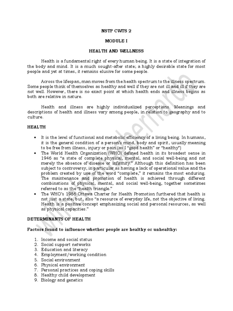 NSTP CWTS 2 Module 1 | PDF | Behavioural Sciences | Cognition