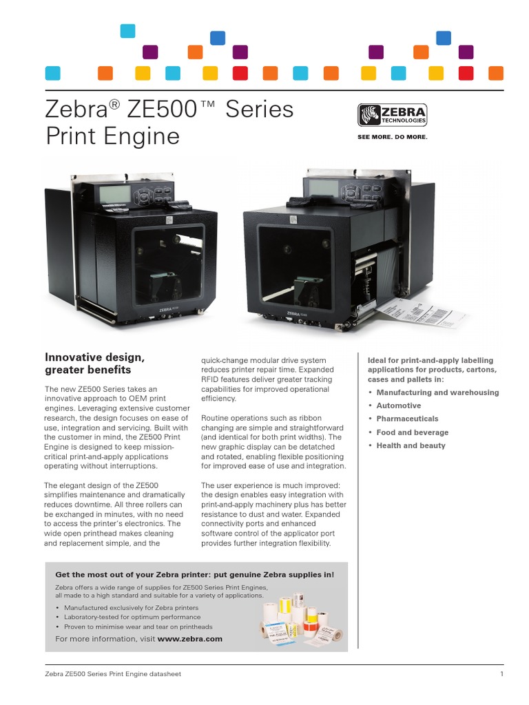 ZE500 Datasheet English | PDF | Printer (Computing) | Radio Frequency ...