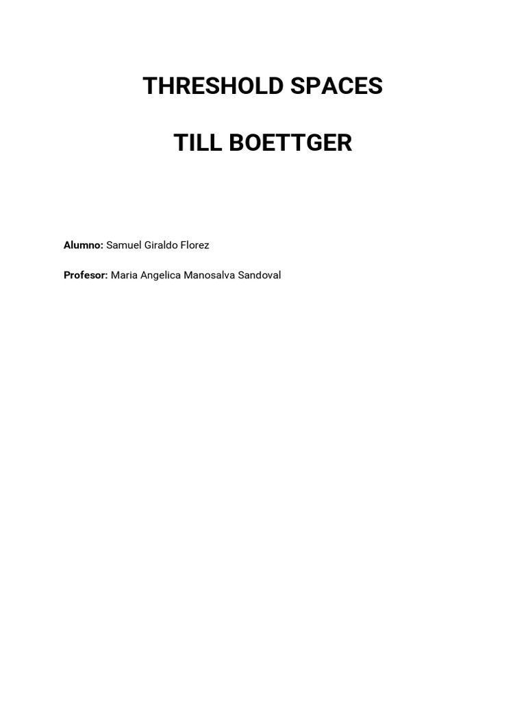 Threshold spaces-Samuel | PDF | Percepción | Ciencia cognitiva