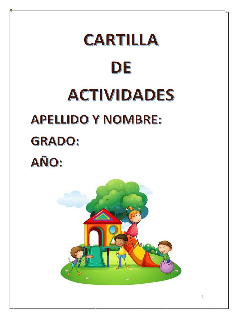 Cartilla de Actividades para Niño 1° | PDF