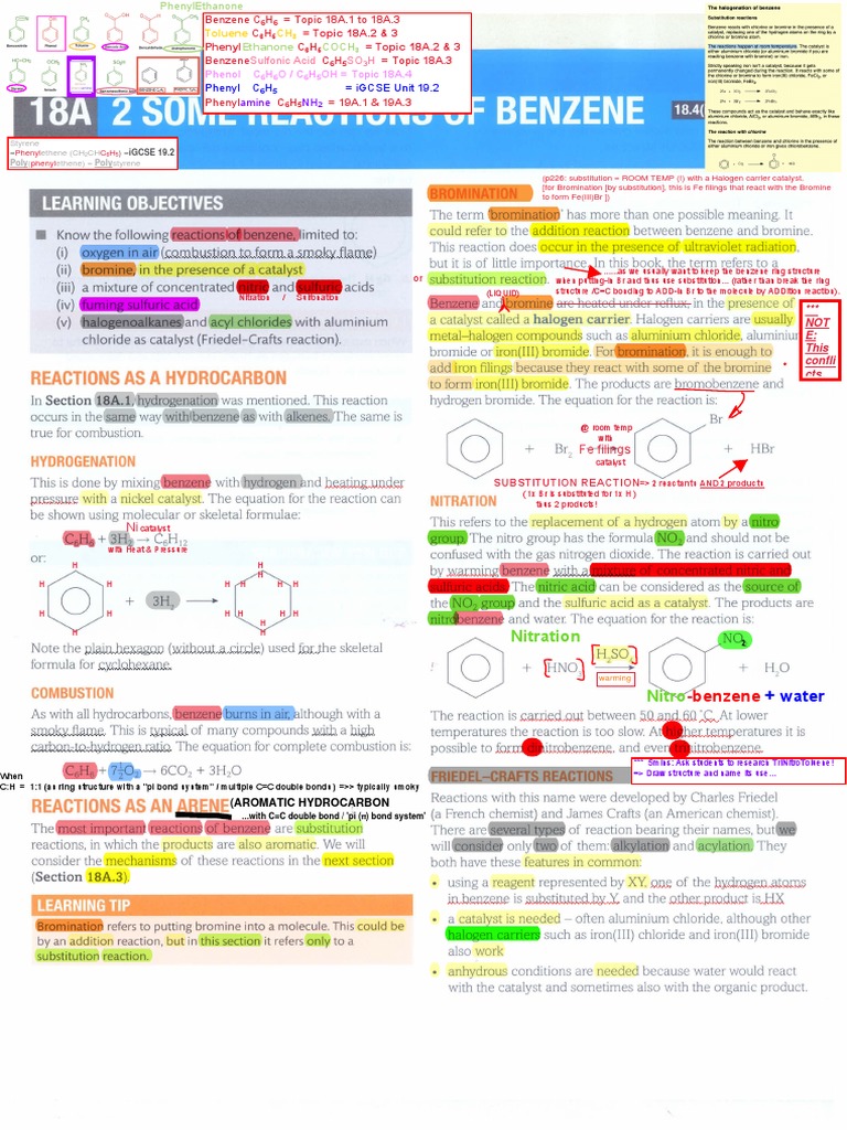 PhenylEthanone Reactions | PDF | Chemical Reactions | Benzene