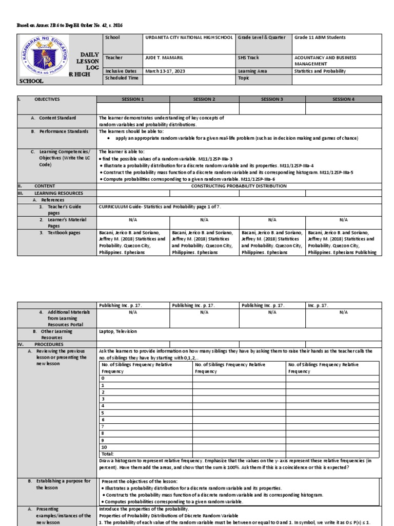 Diass Week 5 Pdf School Counselor Random Variable
