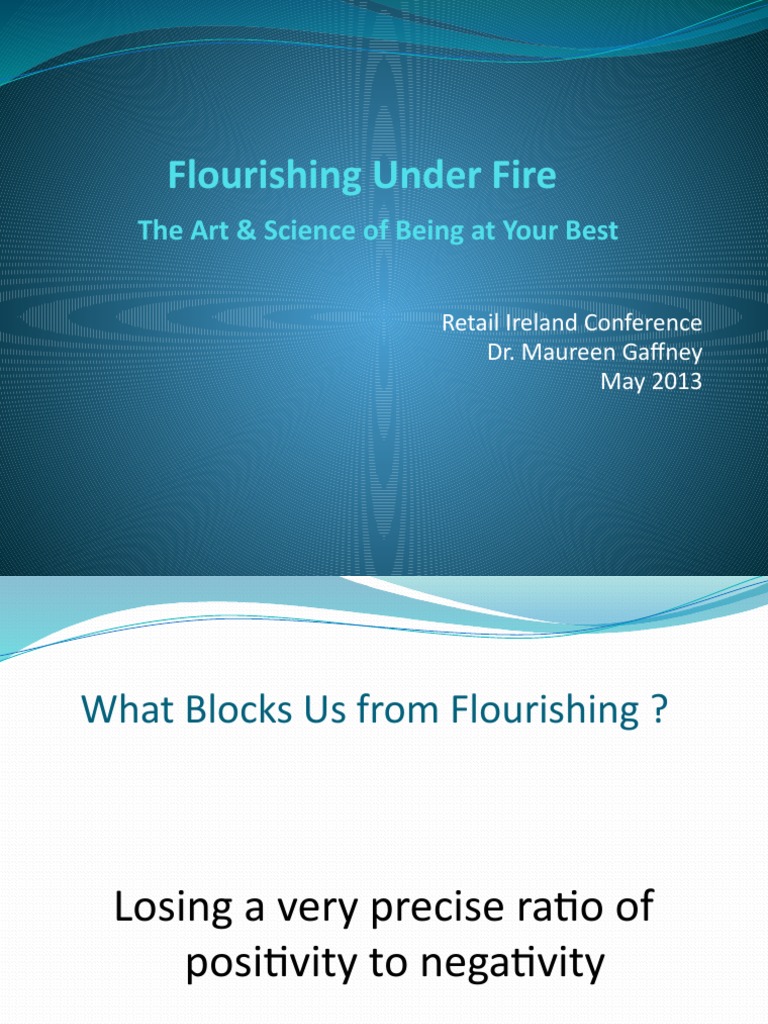 Maureen Gaffney Presentation To RI Conference, Flourishing Under Fire, May 2013 | PDF | Mental ...