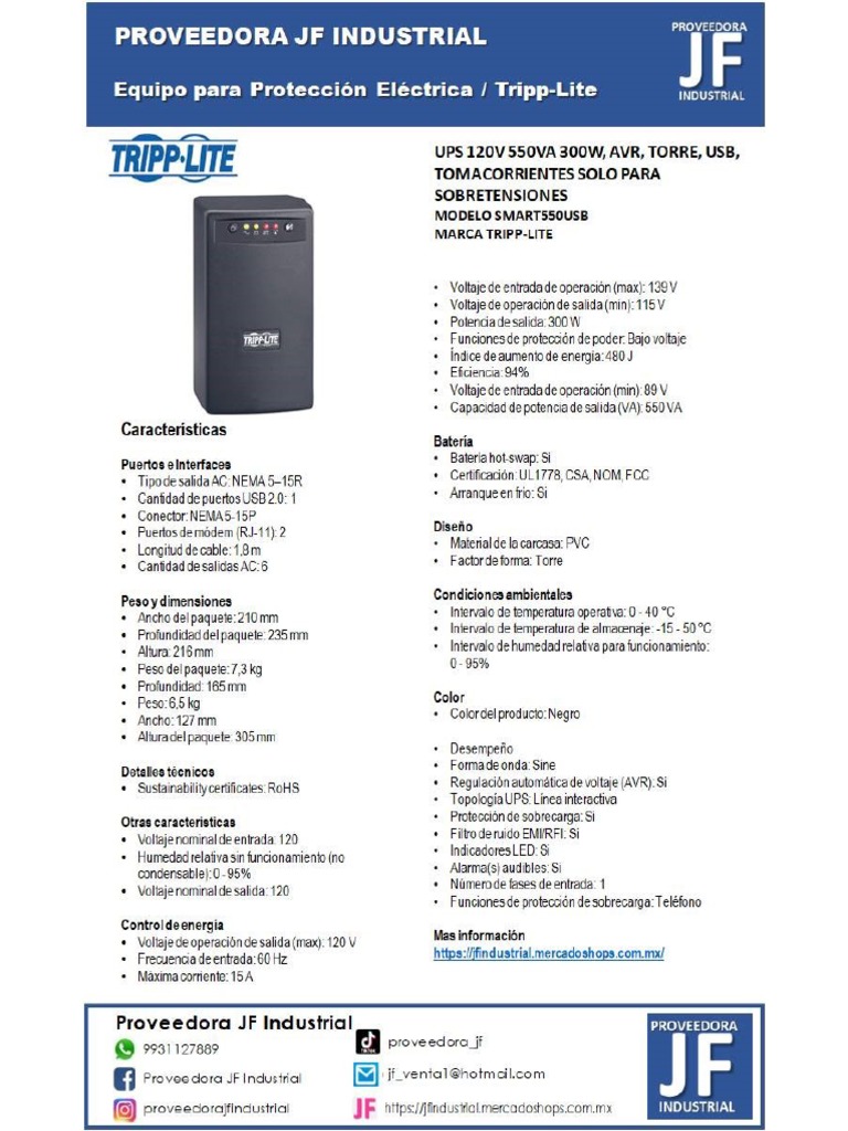 UPS Tripp-Lite Smart 550 USB | PDF