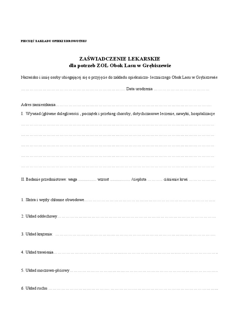 Zol - Dokumenty Przyjęcie-1 | PDF