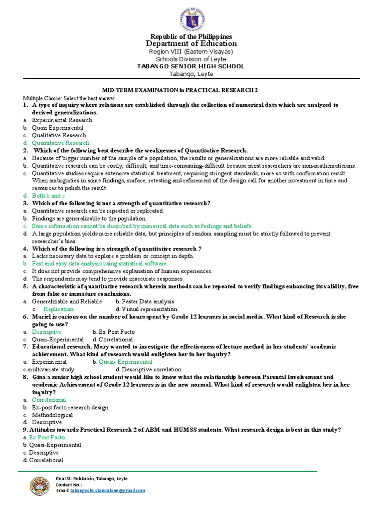 PR 2 Midterm Exam | PDF | Quantitative Research | Anthropology