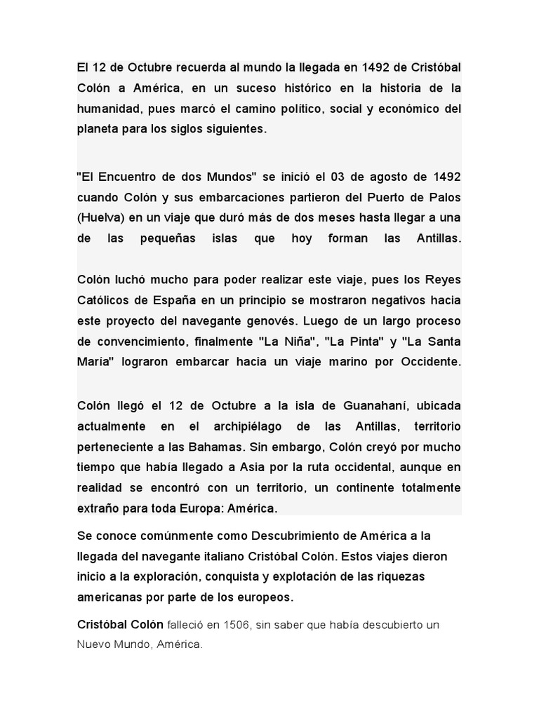 Descubrimiento de América en 1492 | PDF