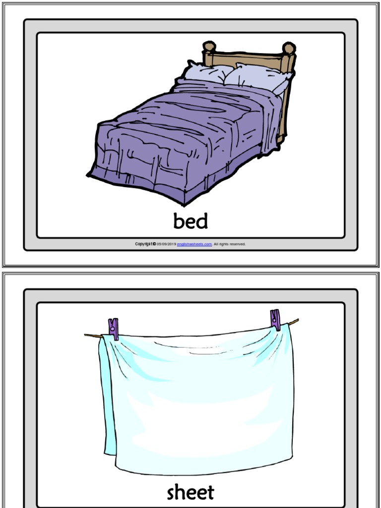Bedroom Vocabulary Esl Printable Flashcards With Words For Kids | PDF ...