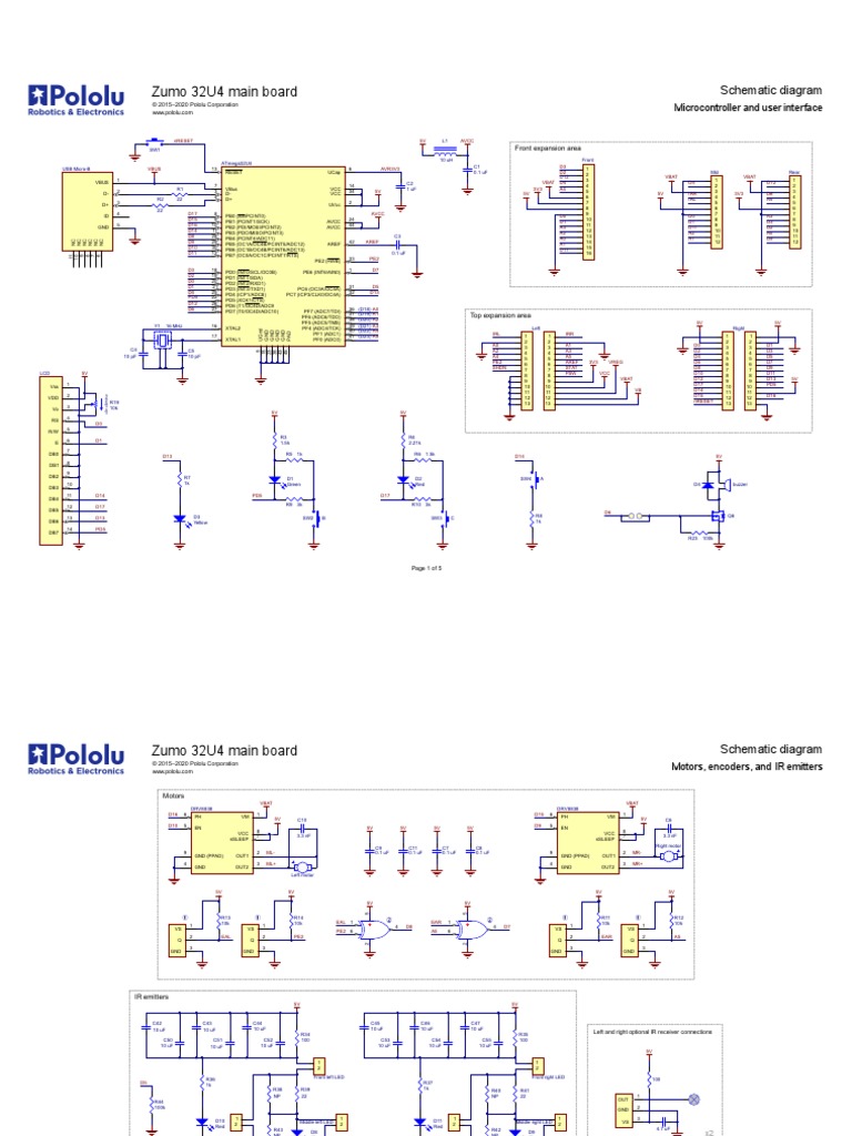 Zumo 32u4 Schematic Diagram | PDF | Chess