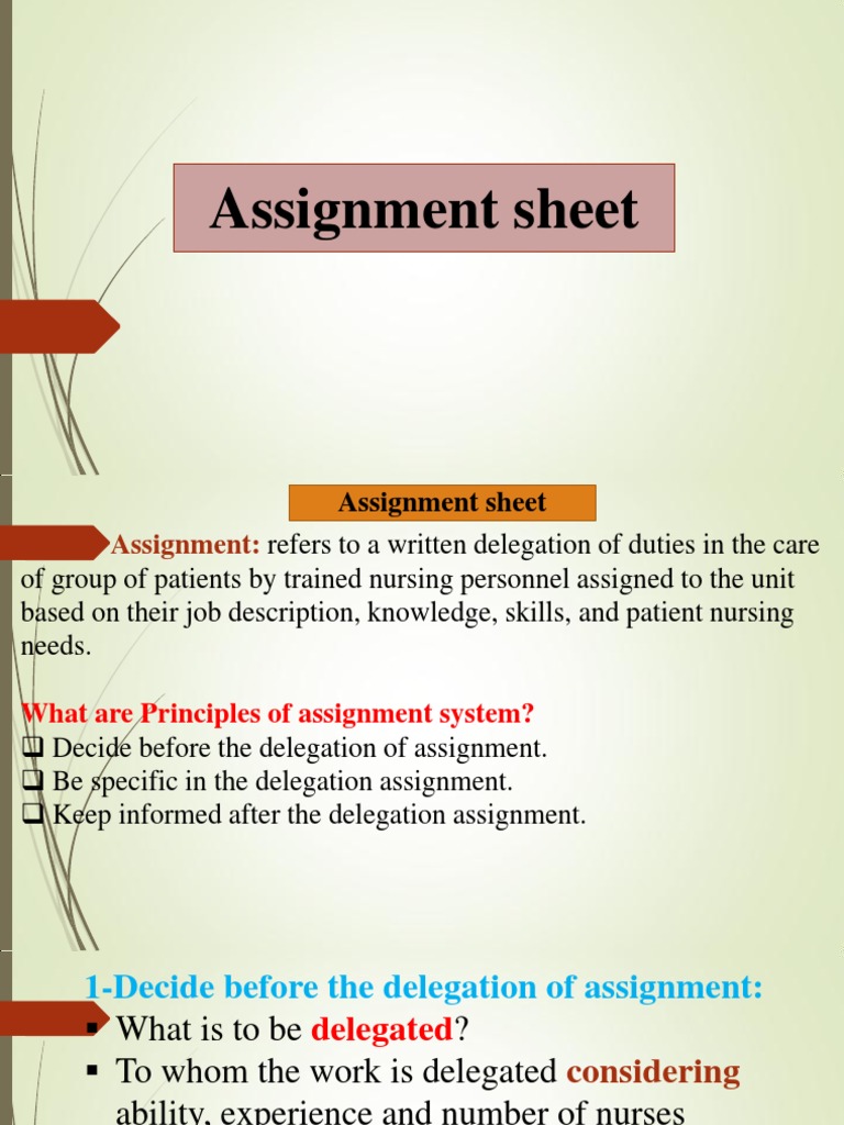 Assignment Sheet PDF | PDF | Nursing | Patient