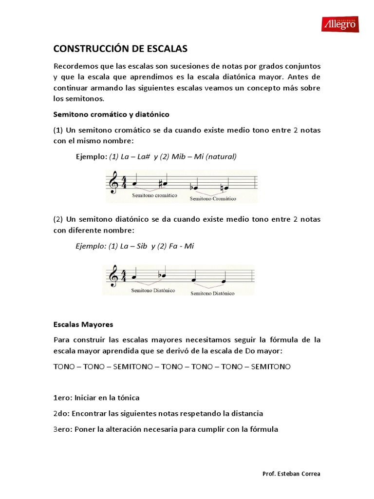 Construcción de Escalas Musicales | PDF | Escala (música) | Escalas ...