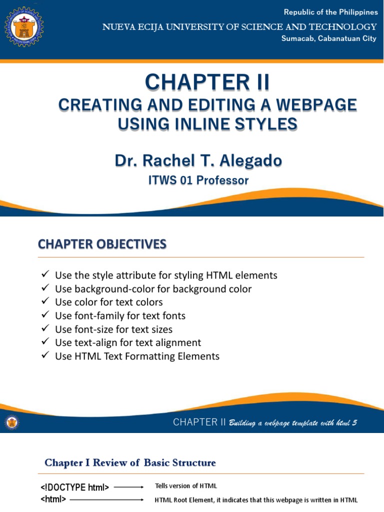 Chapter 2 Creating And Editing A Webpage Using Inline Styles Pdf Html Element Html