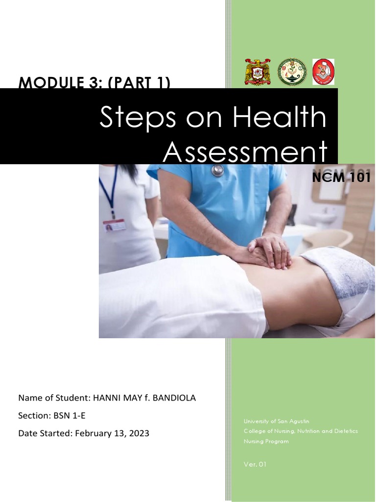 BSN1E BANDIOLA HM SDLMODULE3a | PDF | Nursing | Physical Examination