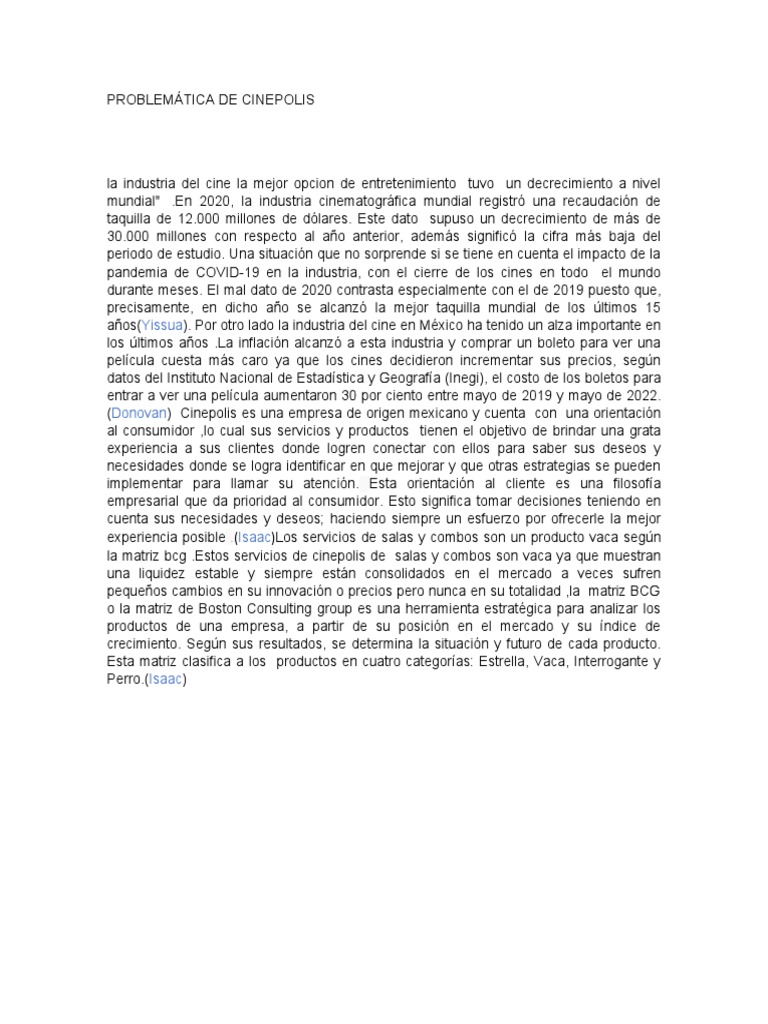 Problematica Cinepolis | PDF