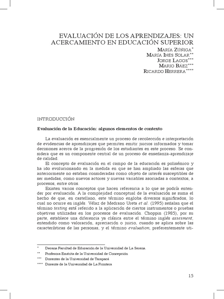 Evaluación de Los Aprendizajes PDF | PDF | Evaluación | Aprendizaje