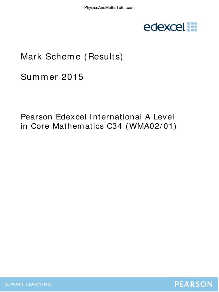 June 2015 (IAL) MS - C34 Edexcel | PDF | Triangle | Equations