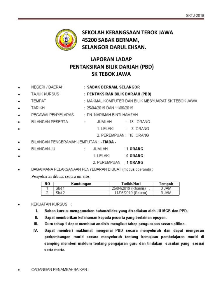 PBD Laporan Ladap 2019 | PDF