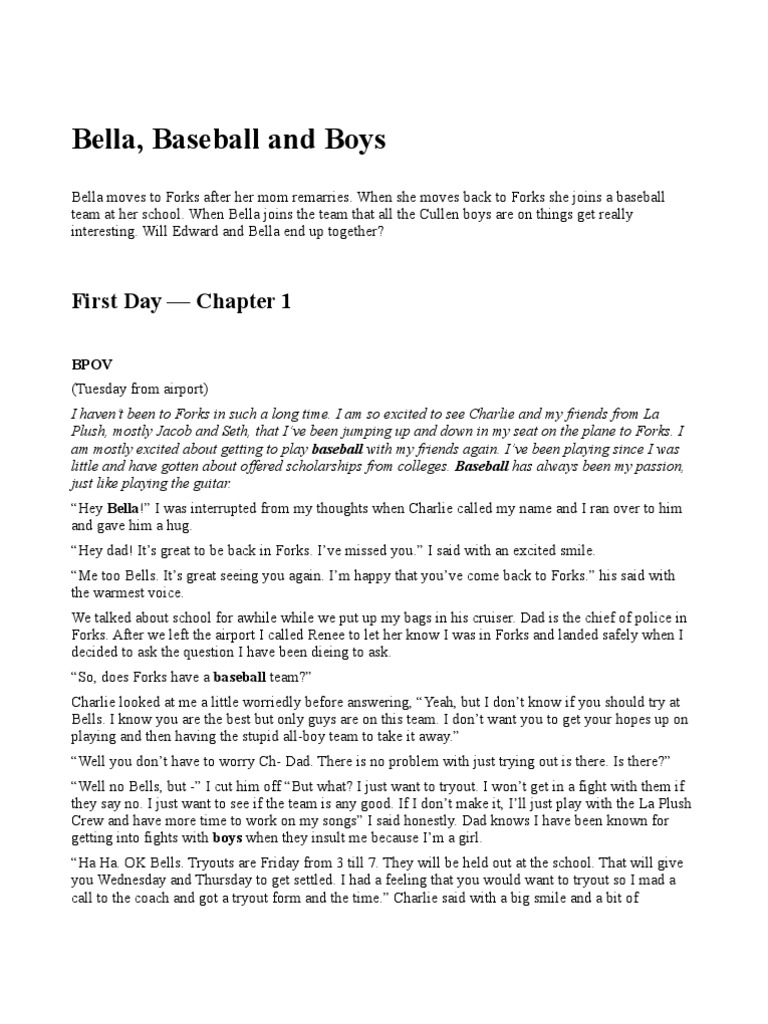 Bella Baseball and Boys | PDF | Laughter | Leisure