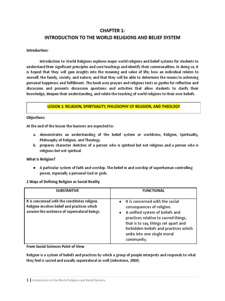 IWRBS MODULE Chapter 1 | PDF | Theology | Spirituality