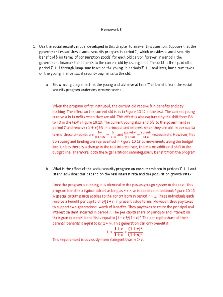 Homework 5 - Answer | PDF | Interest | Consumption (Economics)