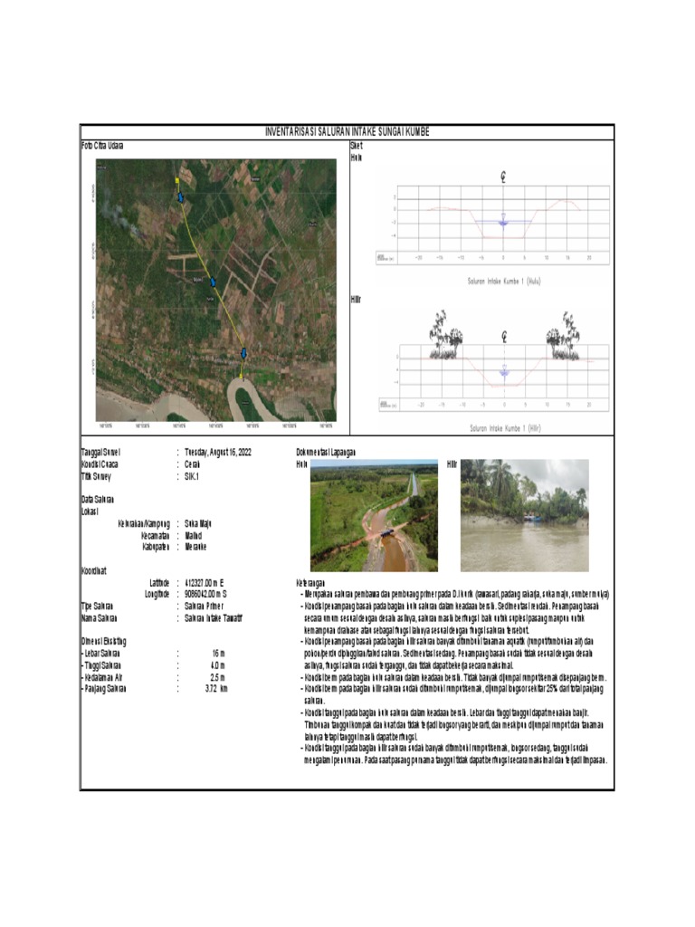 Inventarisasi Saluran Intake Sungai Kumbe | PDF