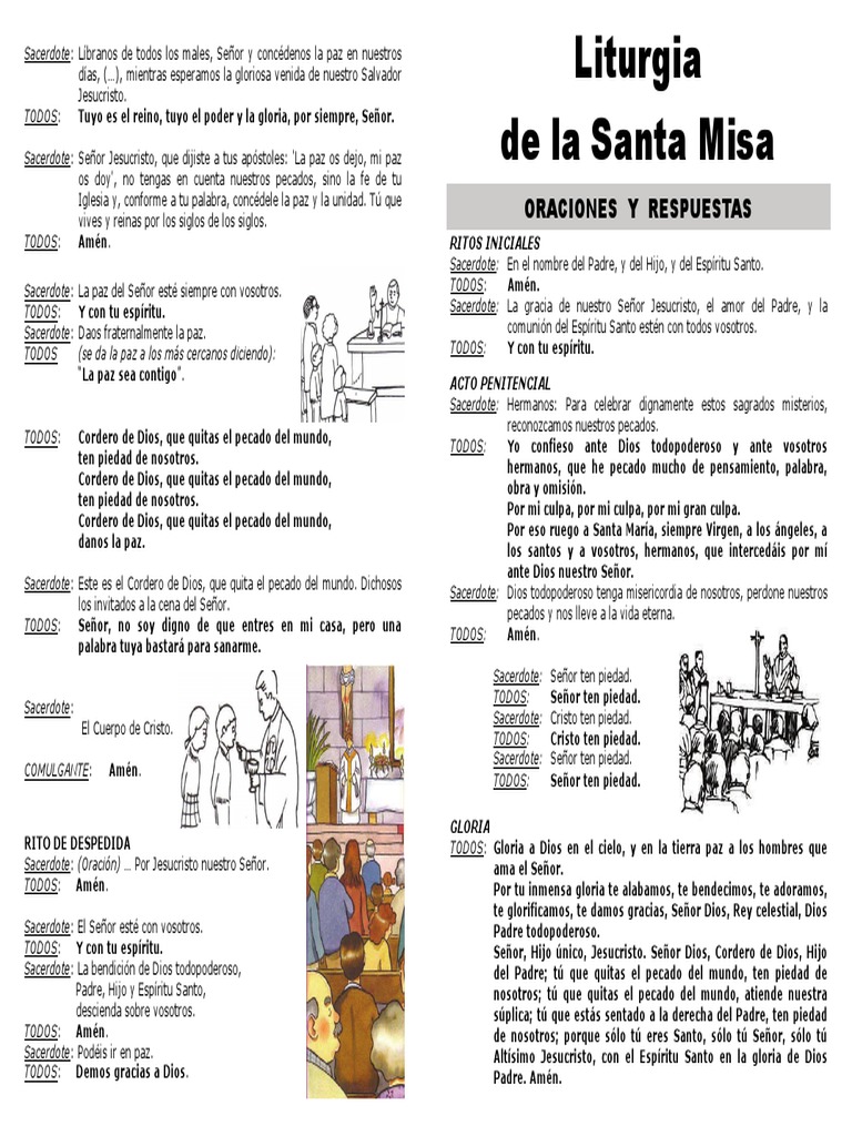 Liturgia de La Misa. Oraciones y Respuestas | PDF | eucaristía | Misa (liturgia)