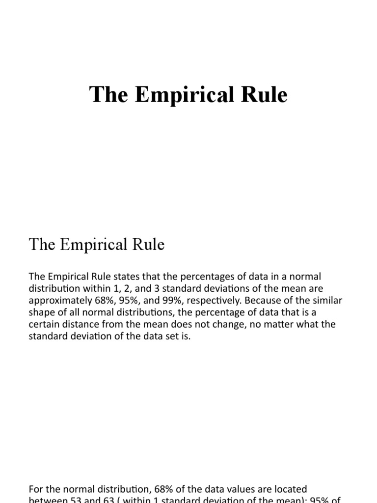 The Empirical Rule | PDF | Standard Deviation | Mean