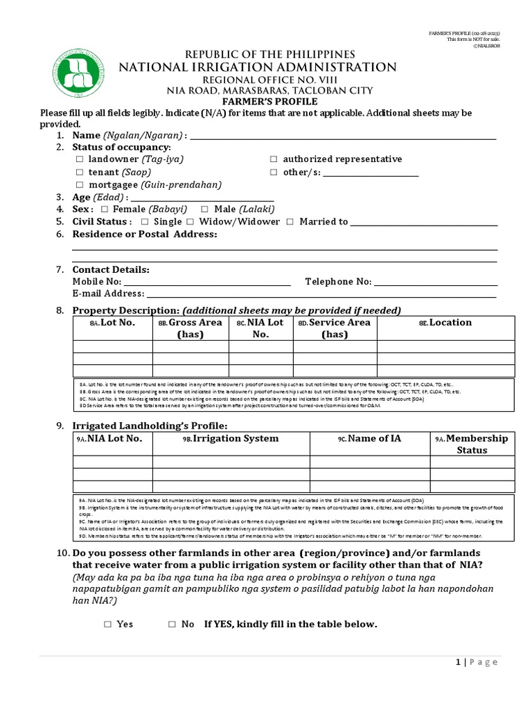 Farmer's Profile | PDF