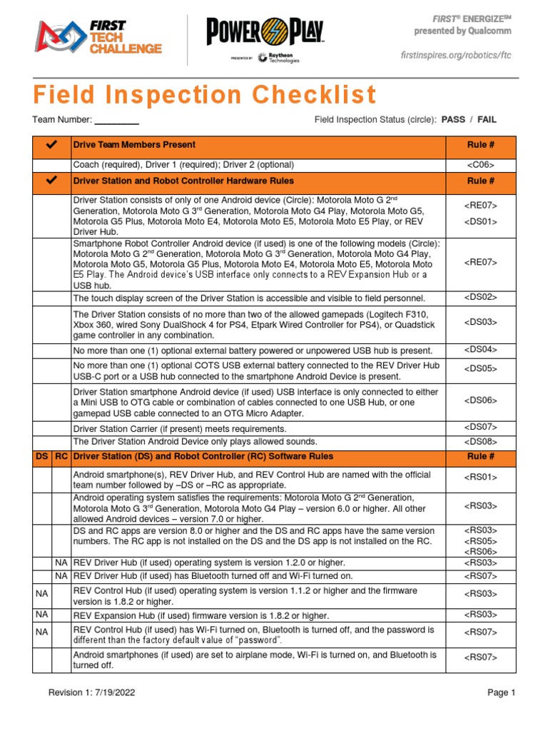 Field Inspection Checklist PDF | Download Free PDF | Android (Operating ...