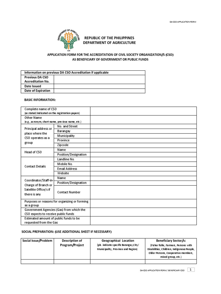 Cso Application Form 1 | PDF | Affidavit | Government