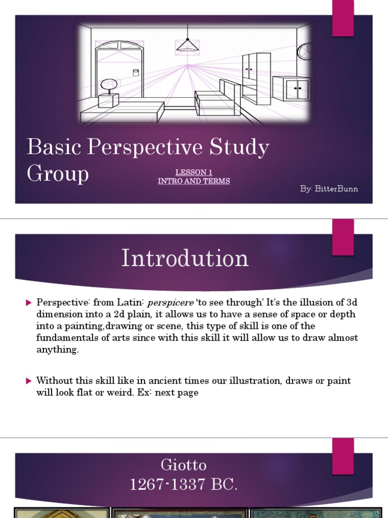 Basic Perspective Study Group Lesson 1 | PDF | Perspective (Graphical ...