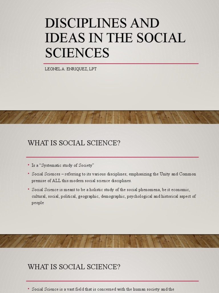 Understanding Social Sciences Through Key Disciplines and Ideas | PDF ...