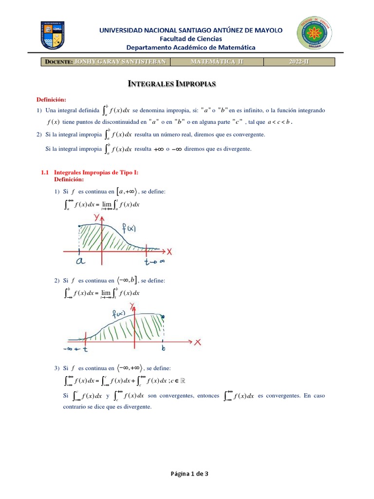 Tema 7 - Integrales impropias - Mate 2 | PDF | Integral | Análisis matemático