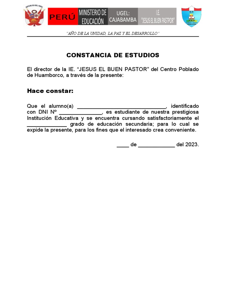 CONSTANCIA DE ESTUDIOS | PDF