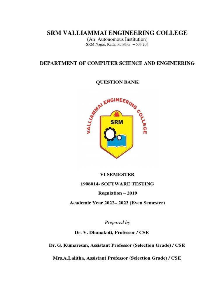 Software Testing Question Bank v2 | PDF | Software Testing ... Software Testing Question Bank v2 | PDF | Software Testing ...