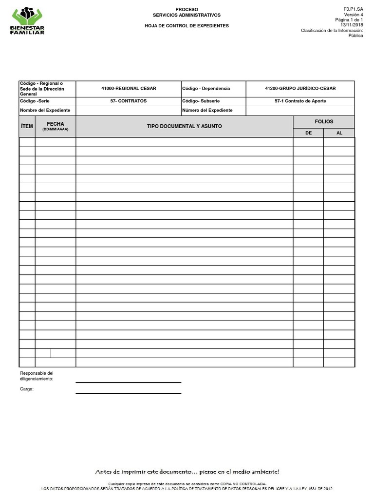F3.p1.sa Formato Hoja de Control v4 | PDF