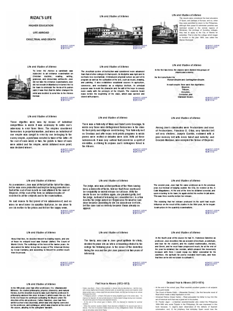 Rizal's Higher Education at Ateneo | PDF | Manila