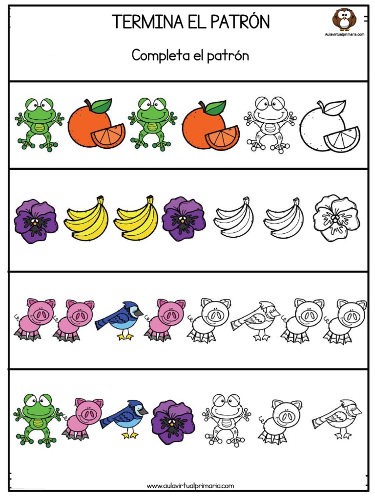 Hojas De Trabajo Sobre Escritura De Patrones Para