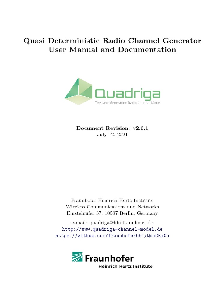 Quadriga Documentation v2.6.1-0 | PDF | Antenna (Radio) | Mimo